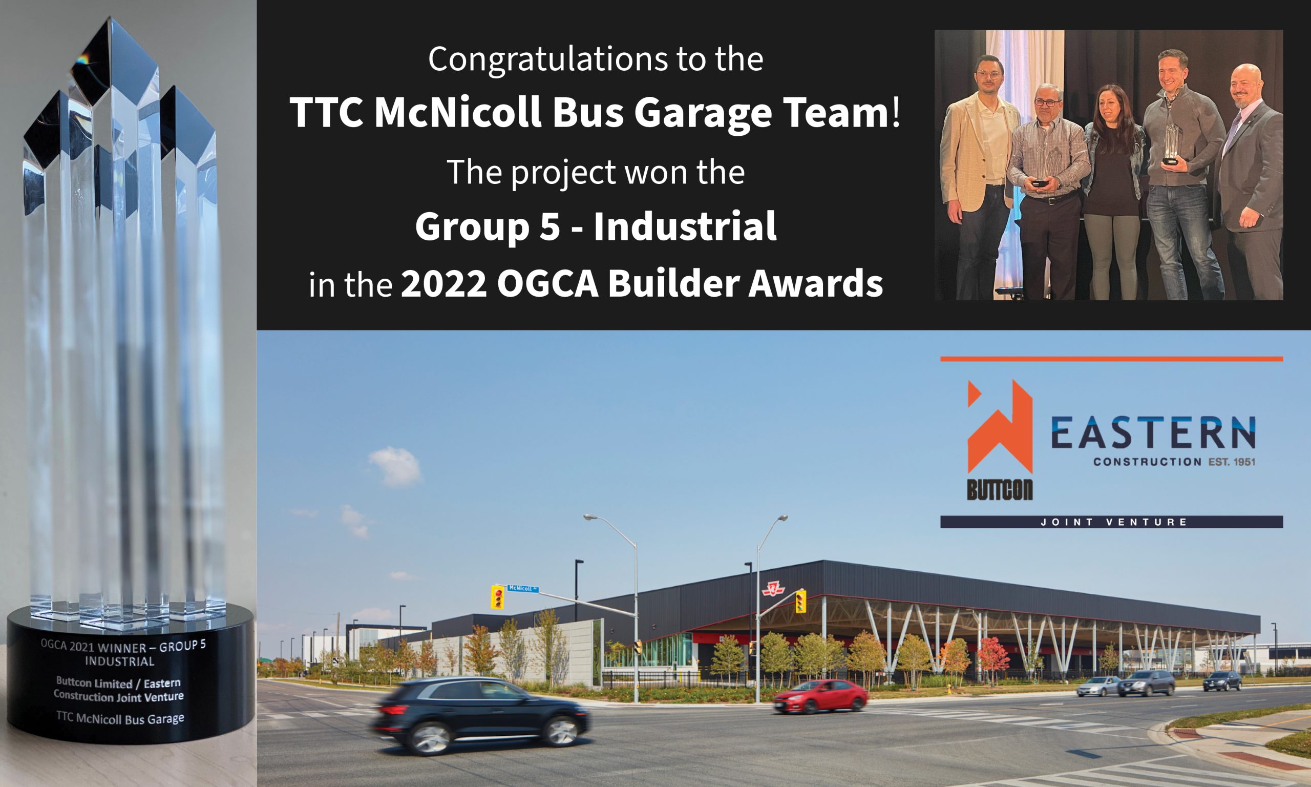 TTC McNicoll Bus Garage wins OGCA Builders Award - Buttcon